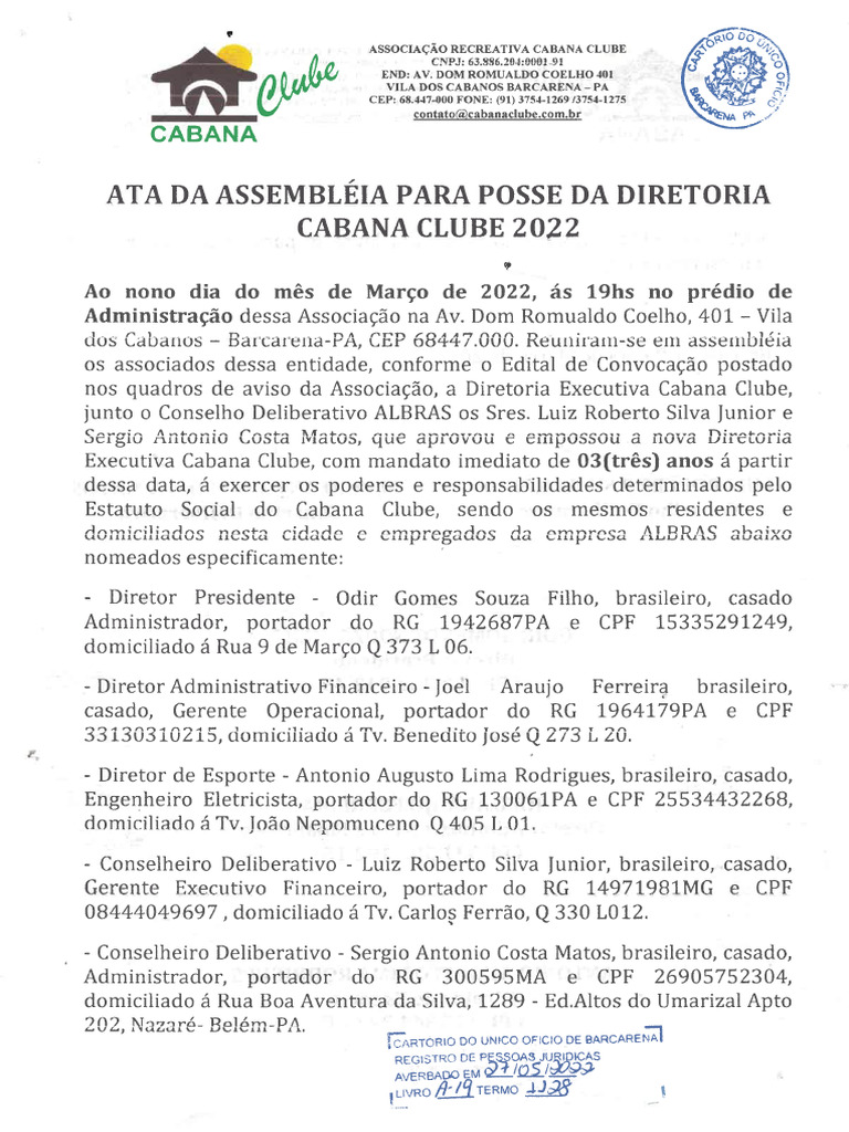 ATA DE POSSE DIRETORIA | PDF