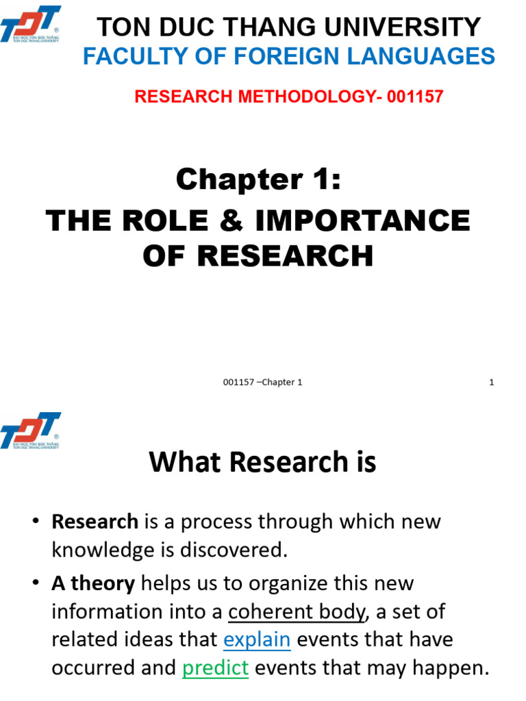 Unit 1 The Role and Importance of Research | PDF