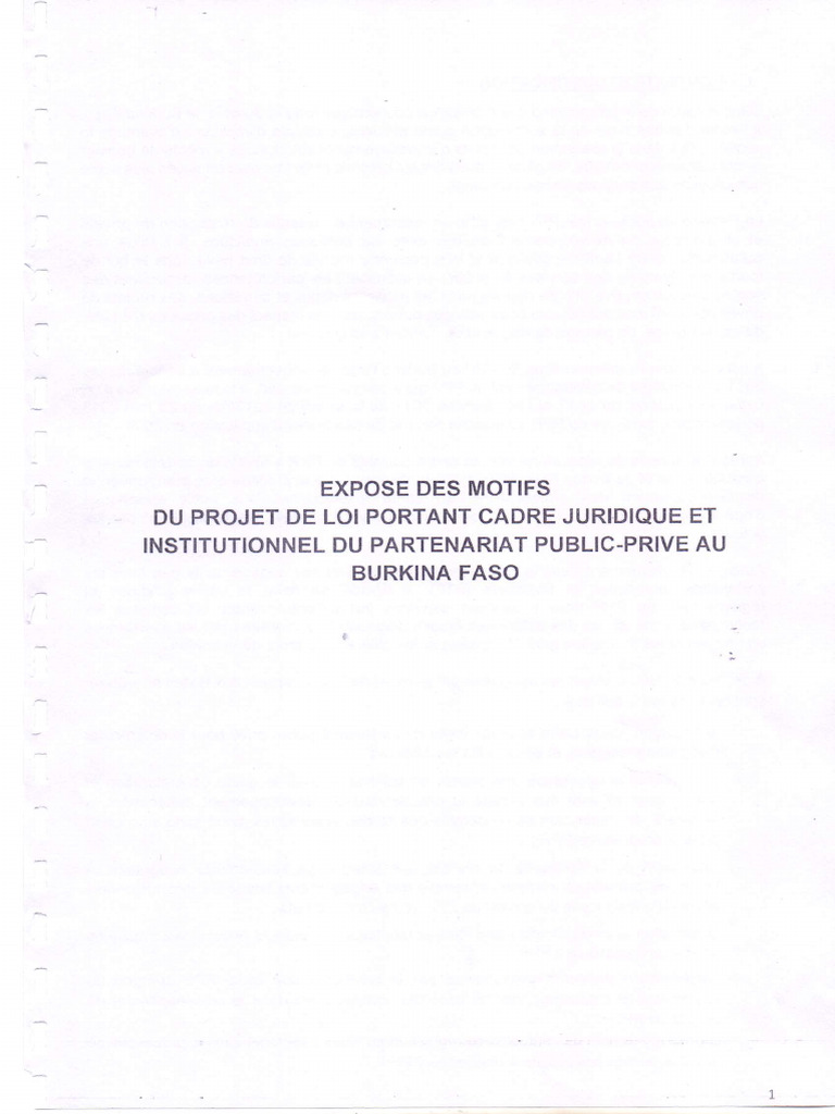 Exposé Des Motifs Signé Loi PPP | PDF