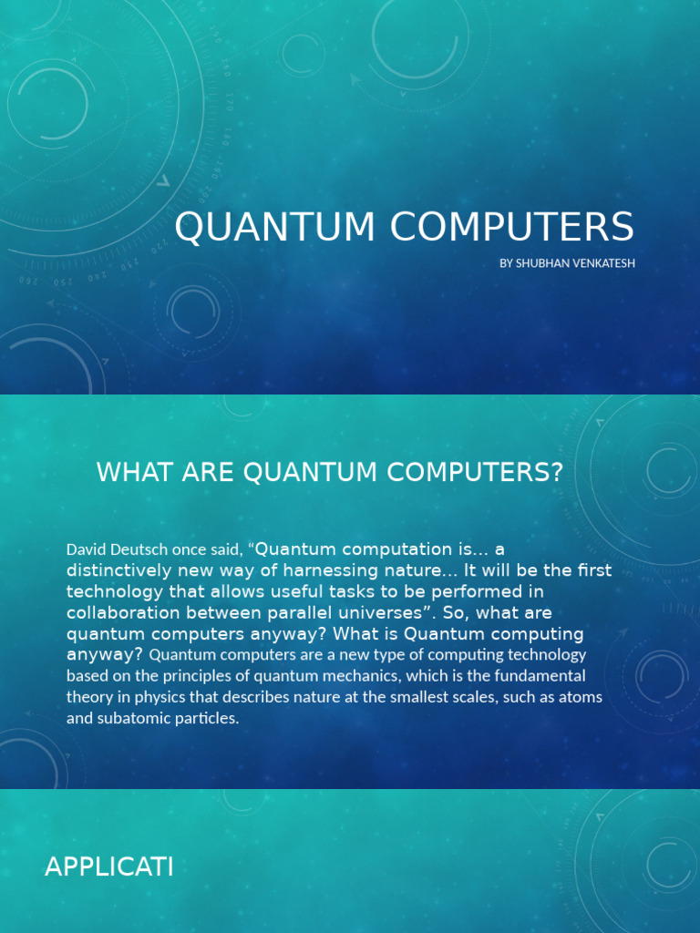 Quantum Computers | PDF