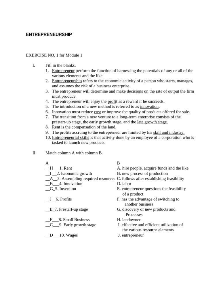 Module 1 Entrep | PDF