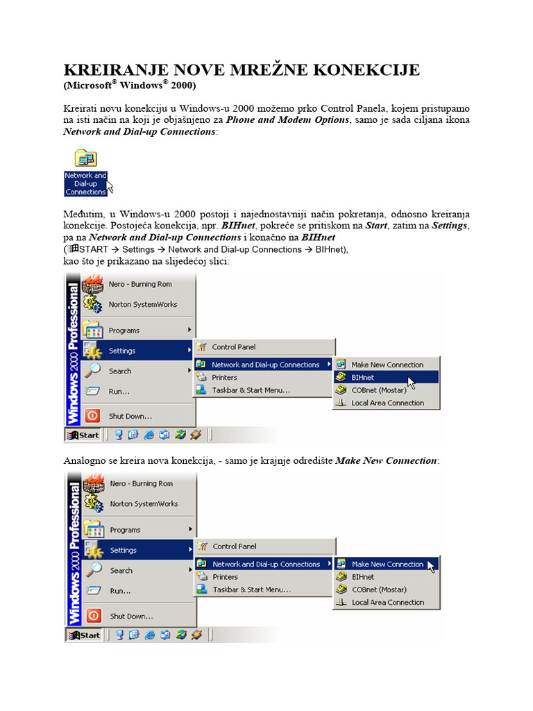 Kreiranje Nove Mrezne Konekcije | PDF