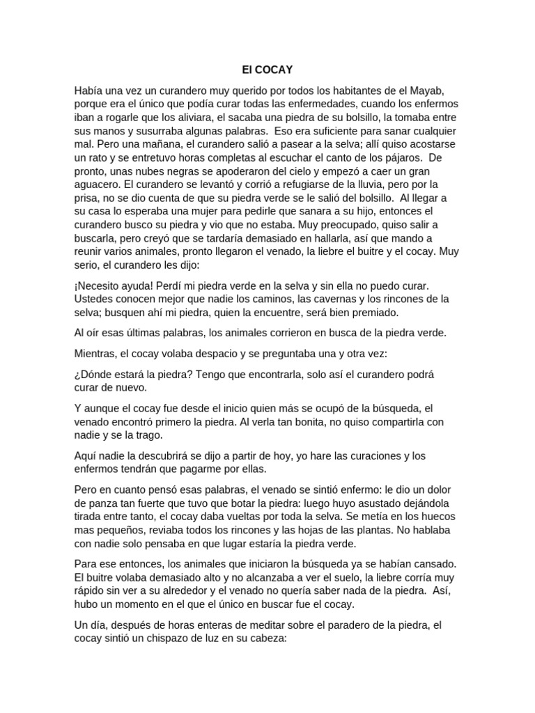 La leyenda del cocay y su luz | PDF