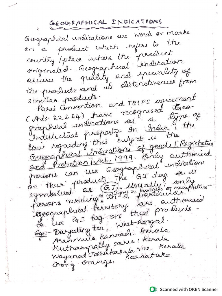 Geographical Indications | PDF