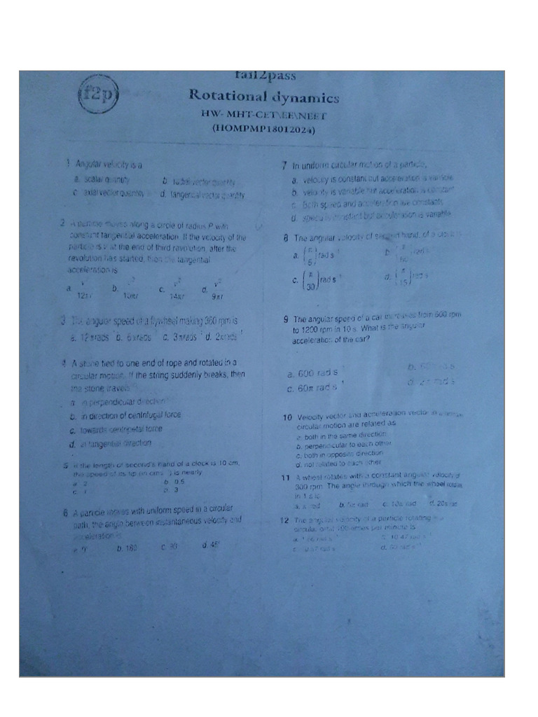 Rotational Dynamics | PDF