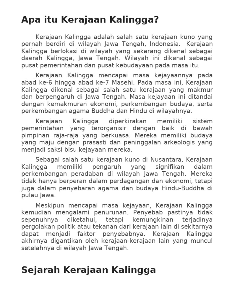 Apa Itu Kerajaan Kalingga | PDF