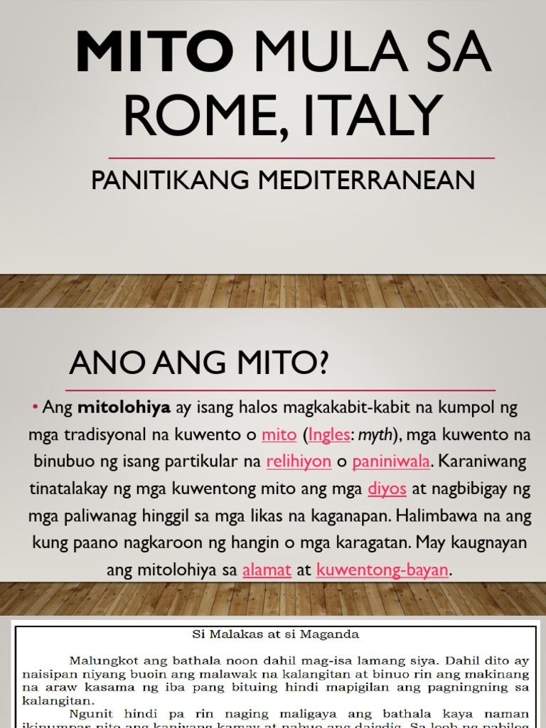 Filipino 10 Mito at Kayarian NG Salita | PDF