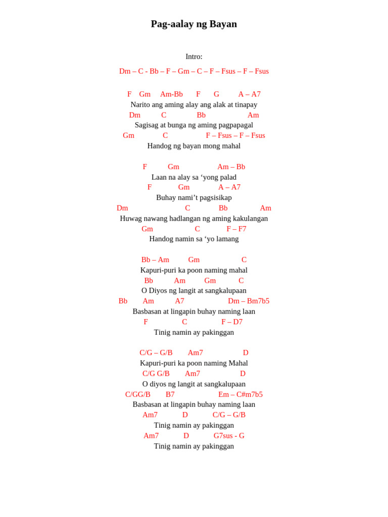 Pag Aalay NG Bayan | PDF