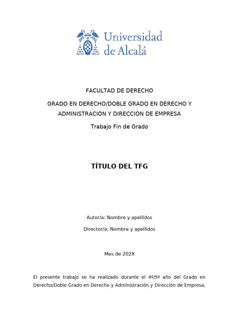 ANEXOV Portada Normas Estilo TFG | PDF