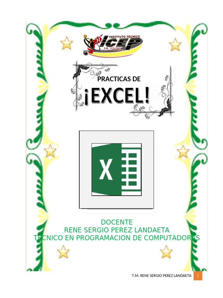 Texto de Practicas Excel | PDF | Microsoft Excel | Hoja de cálculo