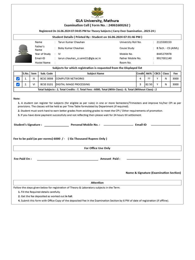 Summer Registration Acknowledgement | PDF
