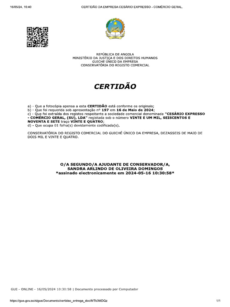 Certidão CCMDS | PDF