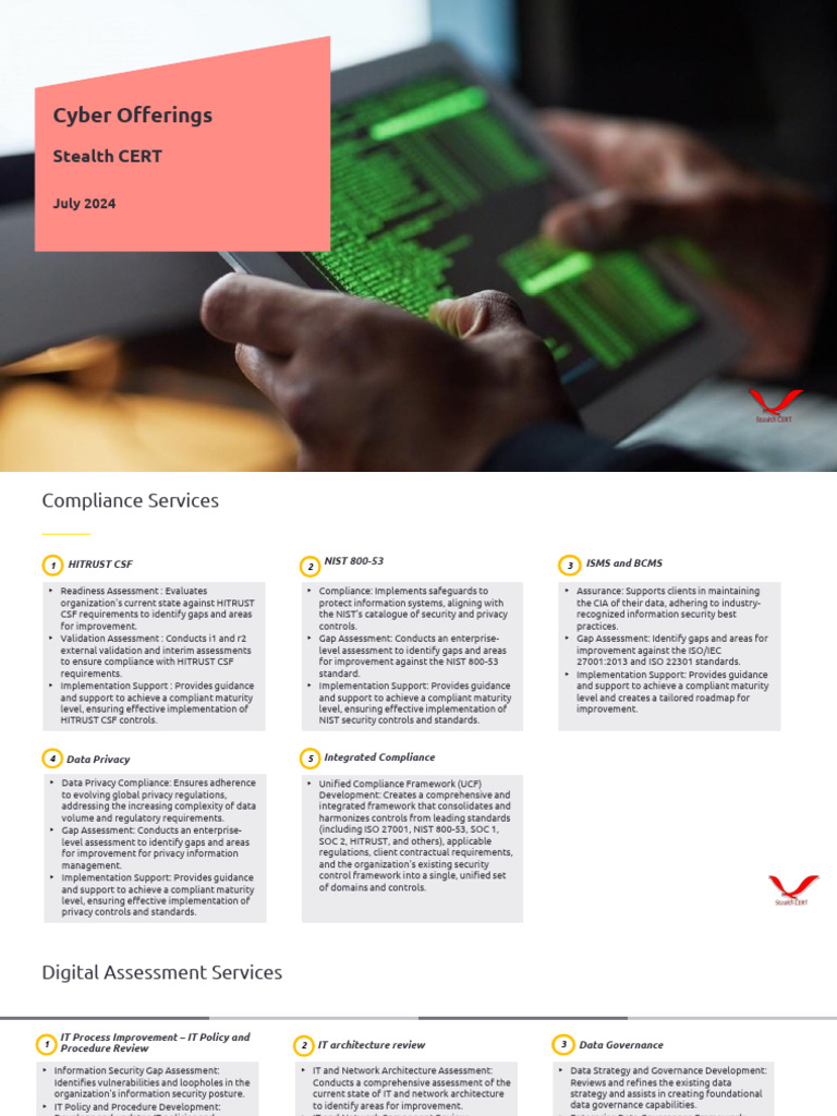 Stealth CERT Offerings - August 2024 | PDF