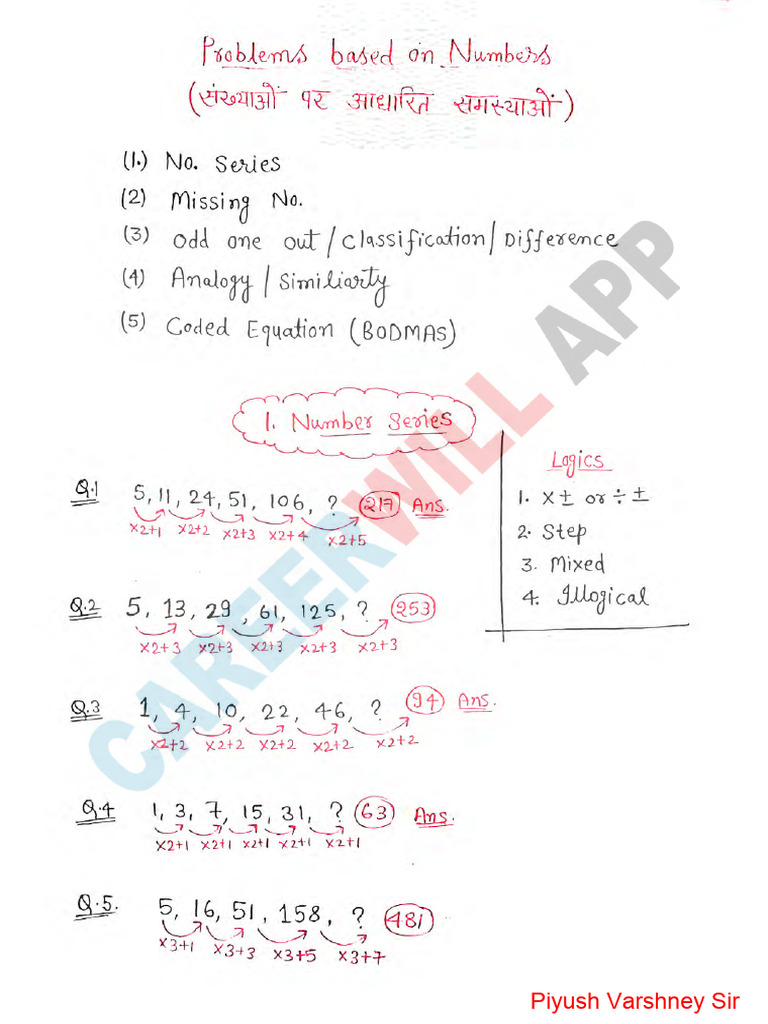 Reasoning Full Class Notes (Hand Written) - 233-240 | PDF