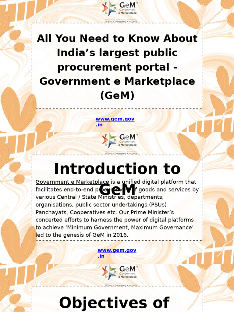 All You Need To Know About India's Largest Public Procurement Portal - Government e Marketplace ...