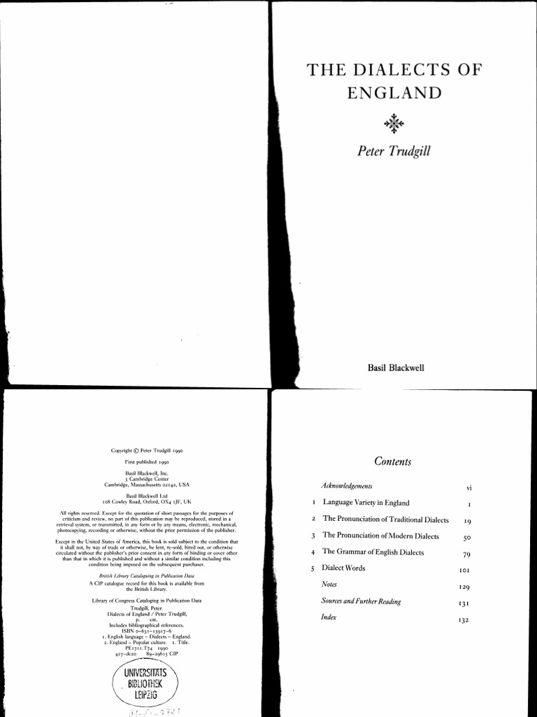 Dialects of England Peter Trudgill BOOK | PDF