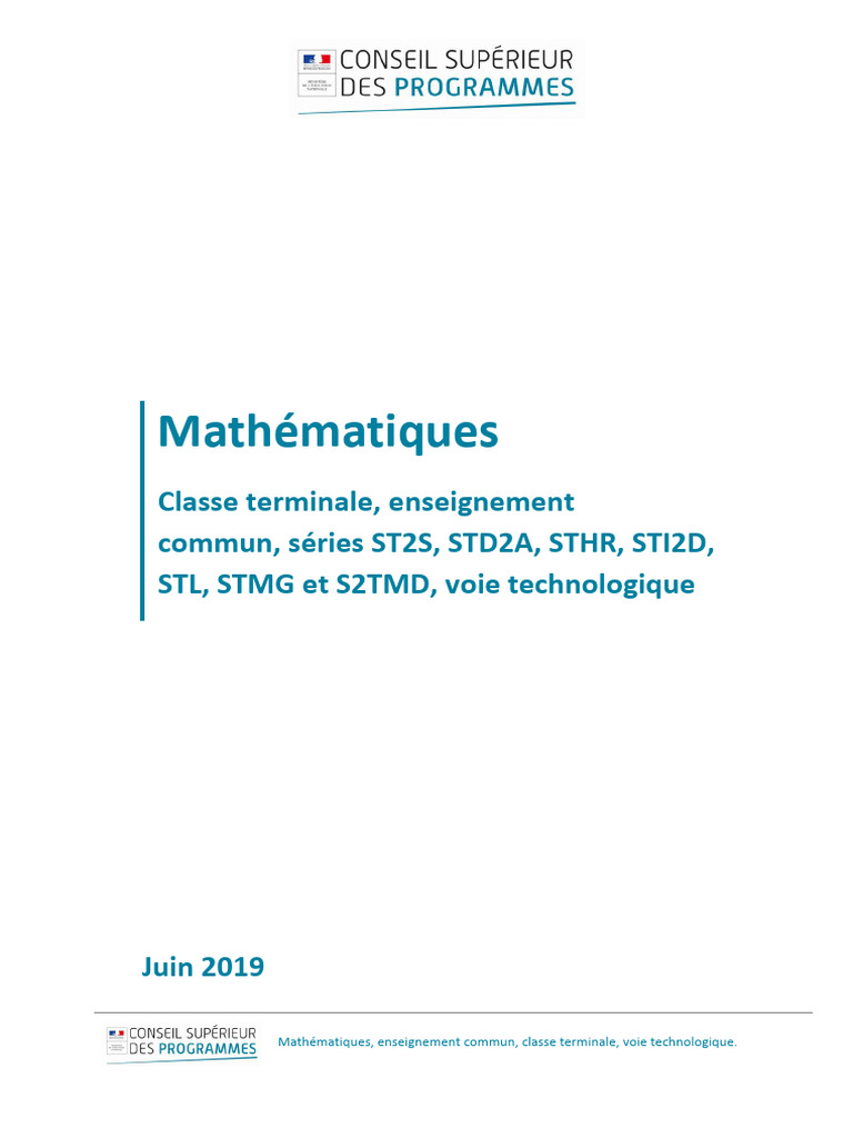 Tle Mathematiques Commun VoieT 1136544 | PDF
