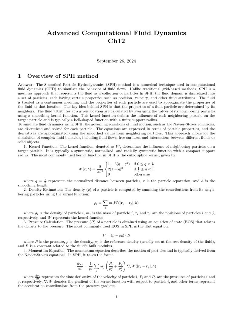 Advanced Computational Fluid Dynamics Ch12: 1 Overview of SPH Method | PDF | Fluid Dynamics ...