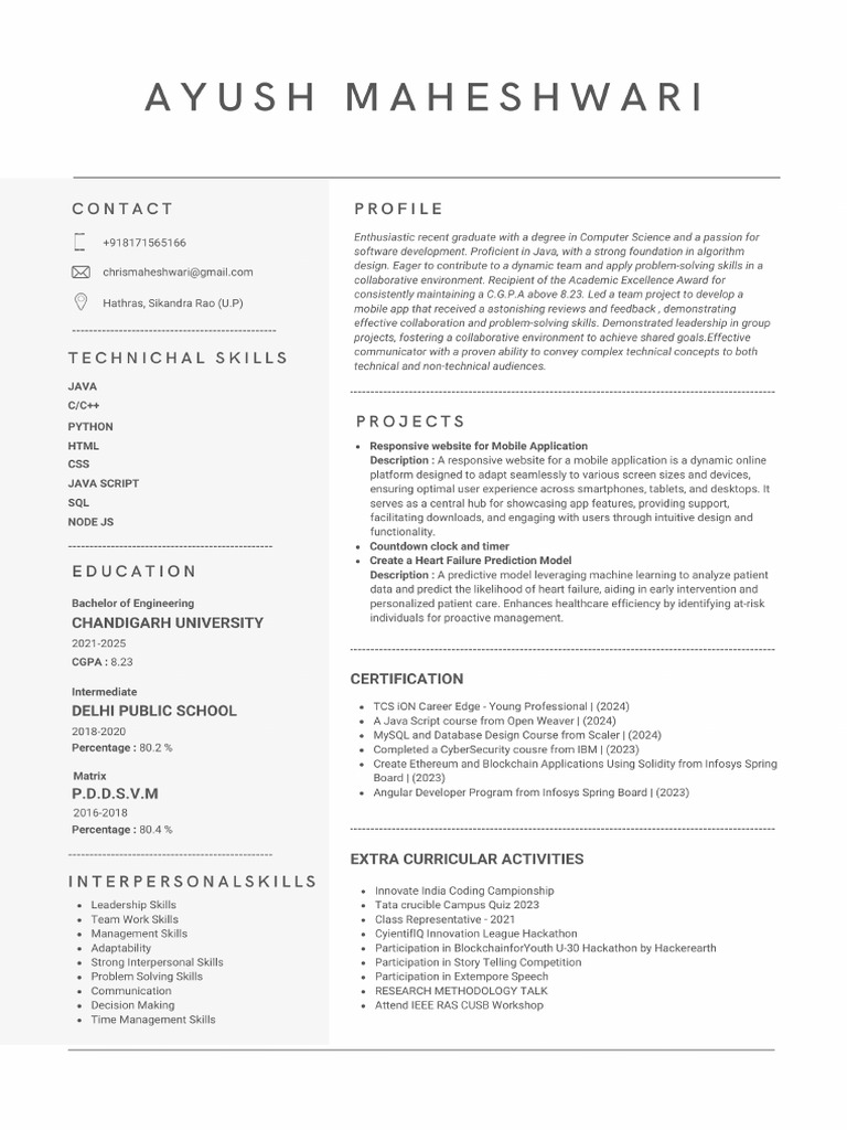 Ayush Resume | PDF