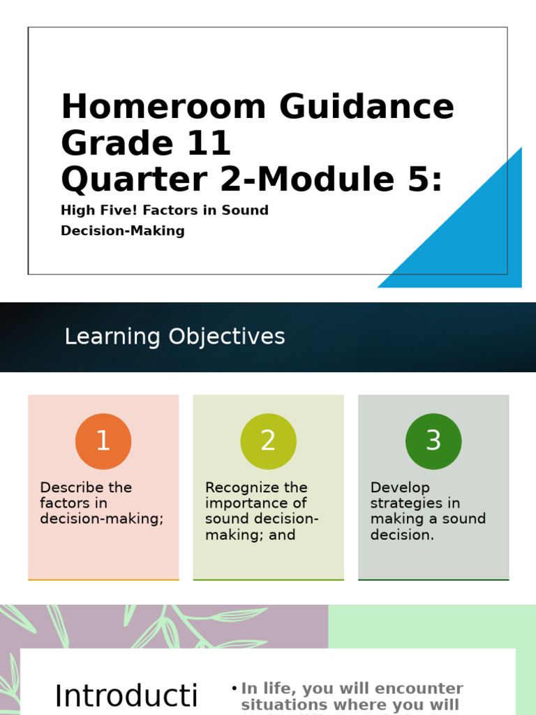 High Five! Factors in Sound Decision Making | PDF
