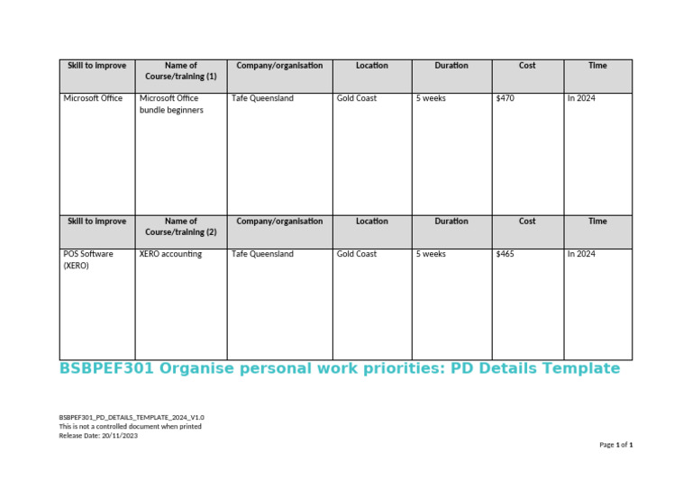 Assessment Template - Pd Details | PDF