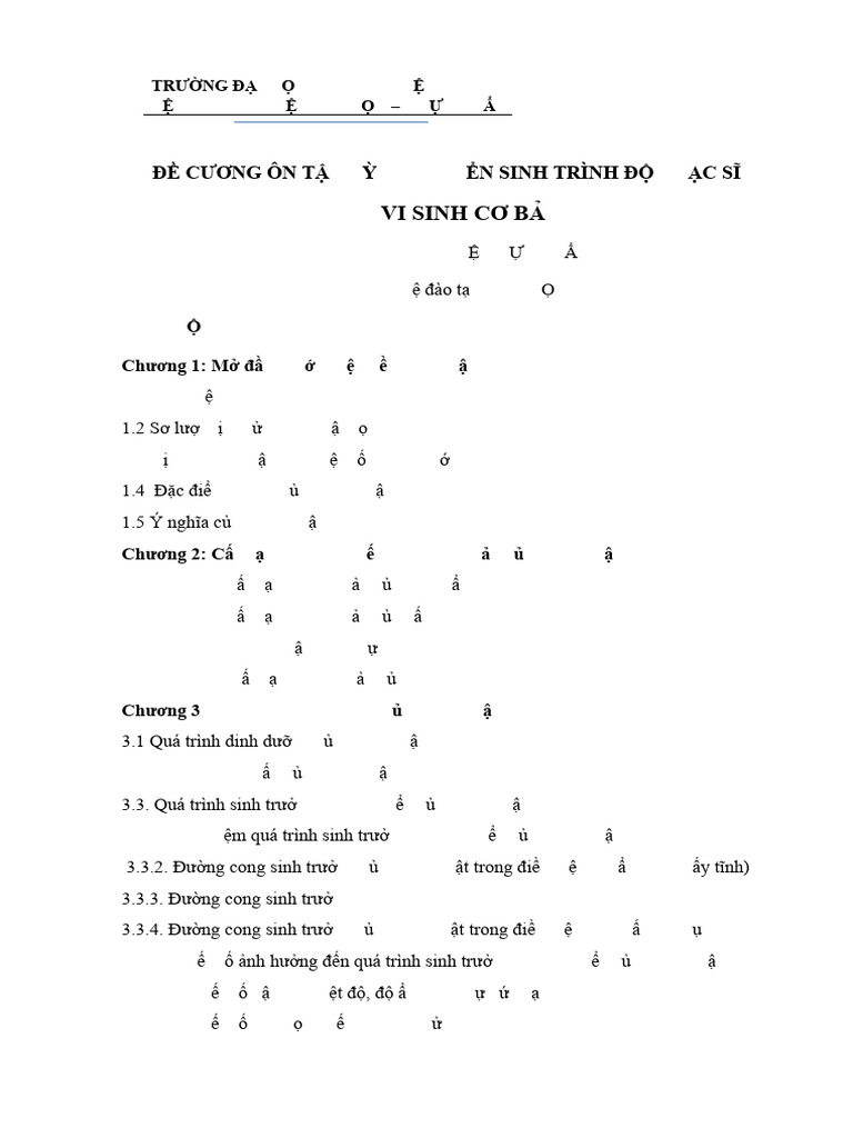 11. de Cuong on Tao Vi Sinh Co Ban | PDF