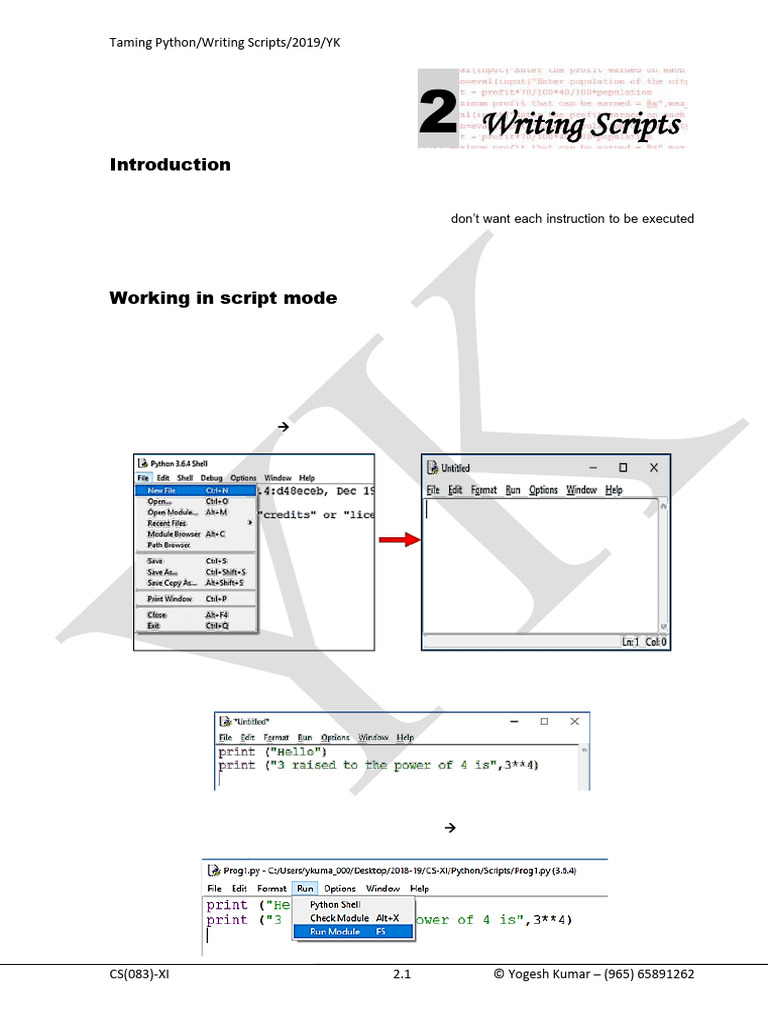 Chap 2 - Writing Scripts (2024) | PDF