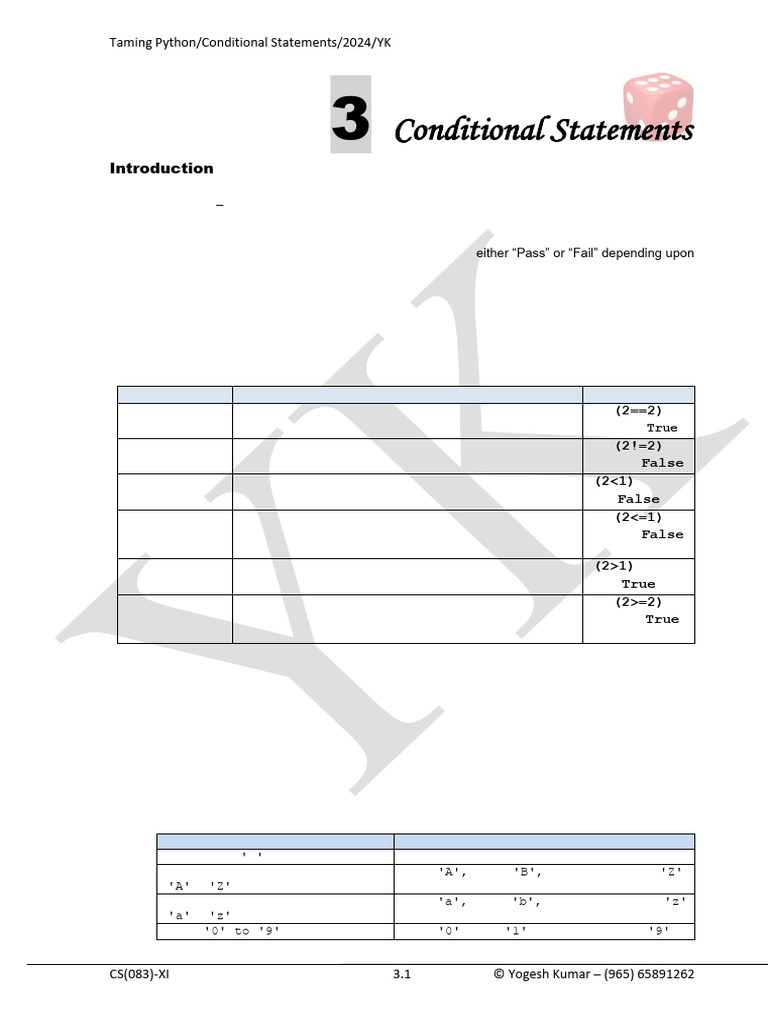 Chap 3 - Python Conditional Statements (2024) | PDF