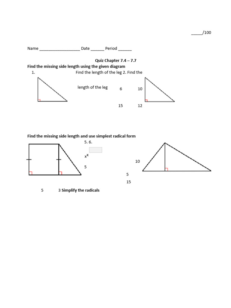 Geom Ch 7 Quiz 2 | PDF