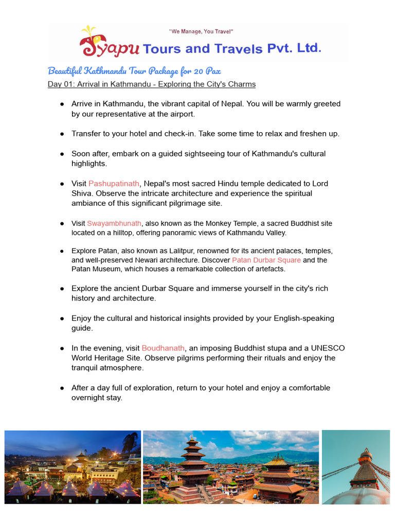 2D_1N Kathmandu Tour Package | PDF