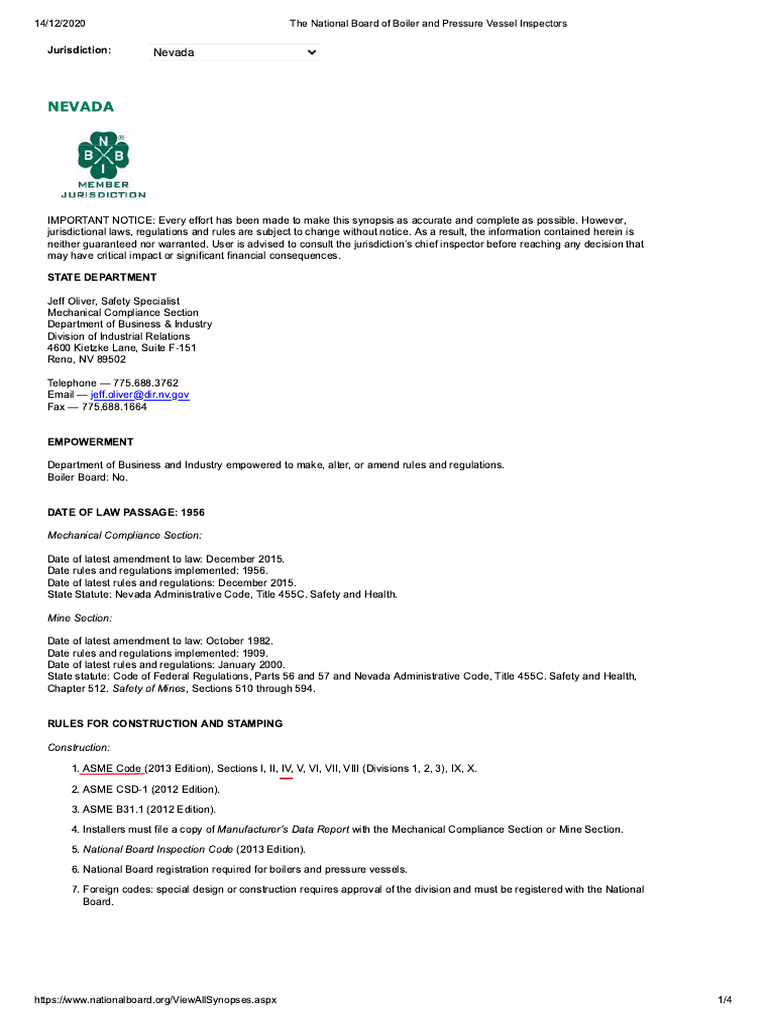 Nevada Regulation | PDF