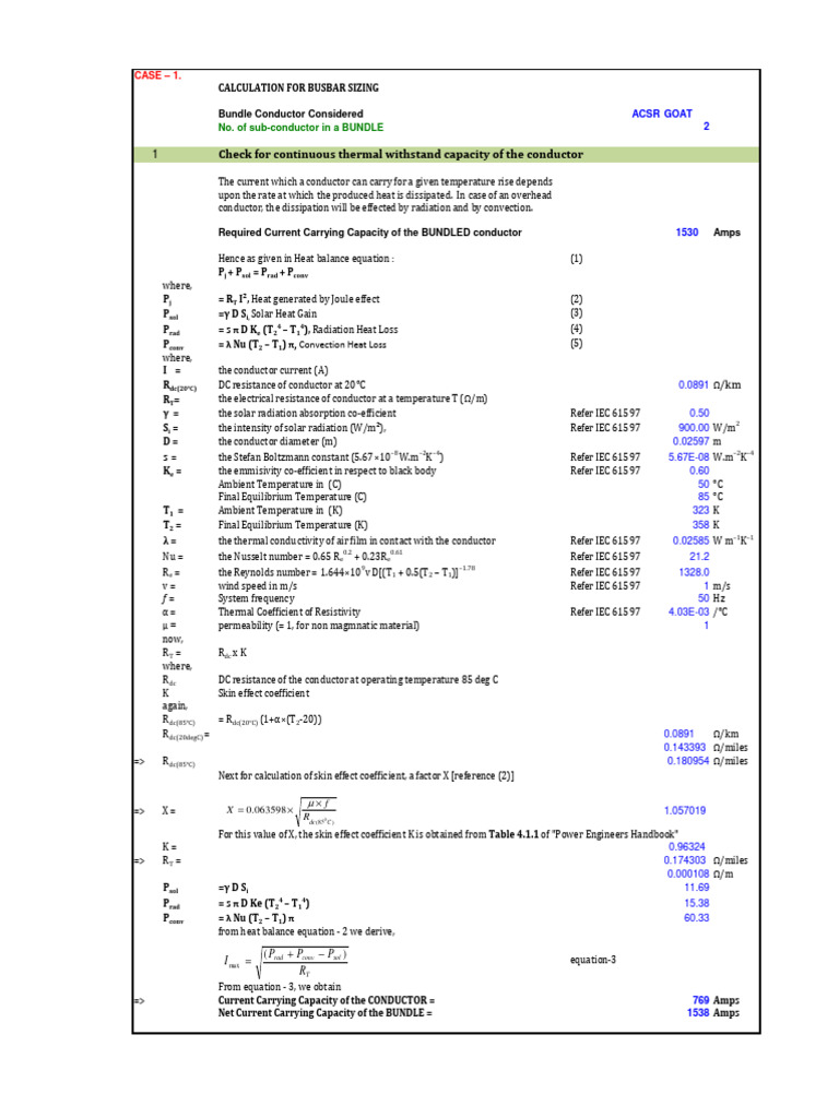 ACSR_CALCULATIONS-FOR-ACSR Conductor | PDF