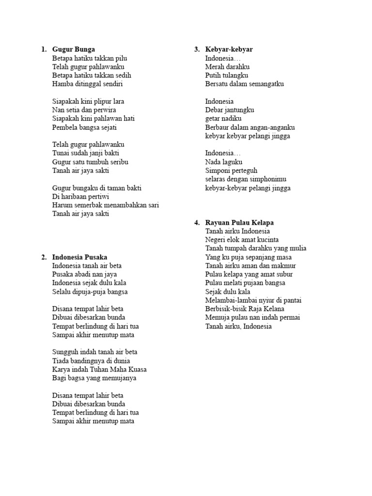 Lirik Lomba Sambung Lagu Guru | PDF