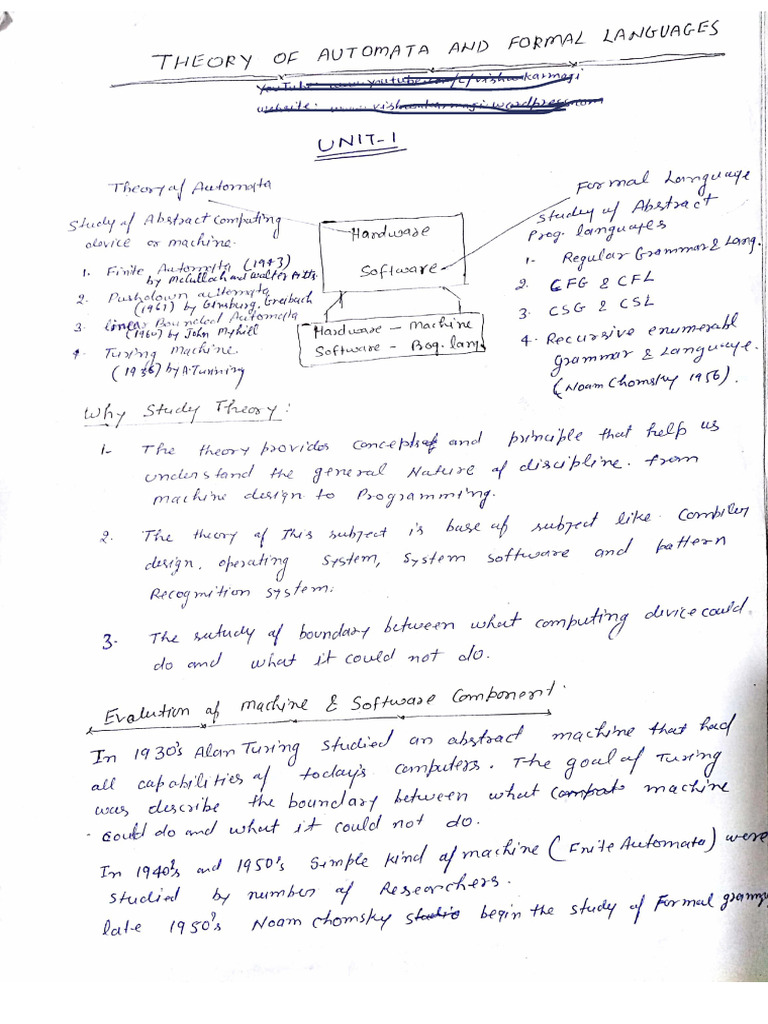 Theory Of Automata Notes Pdf