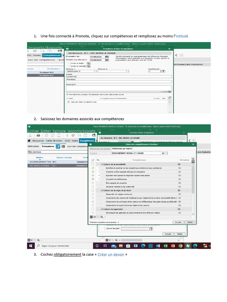 Tutoriel Saisie Compétences Et Notes | PDF