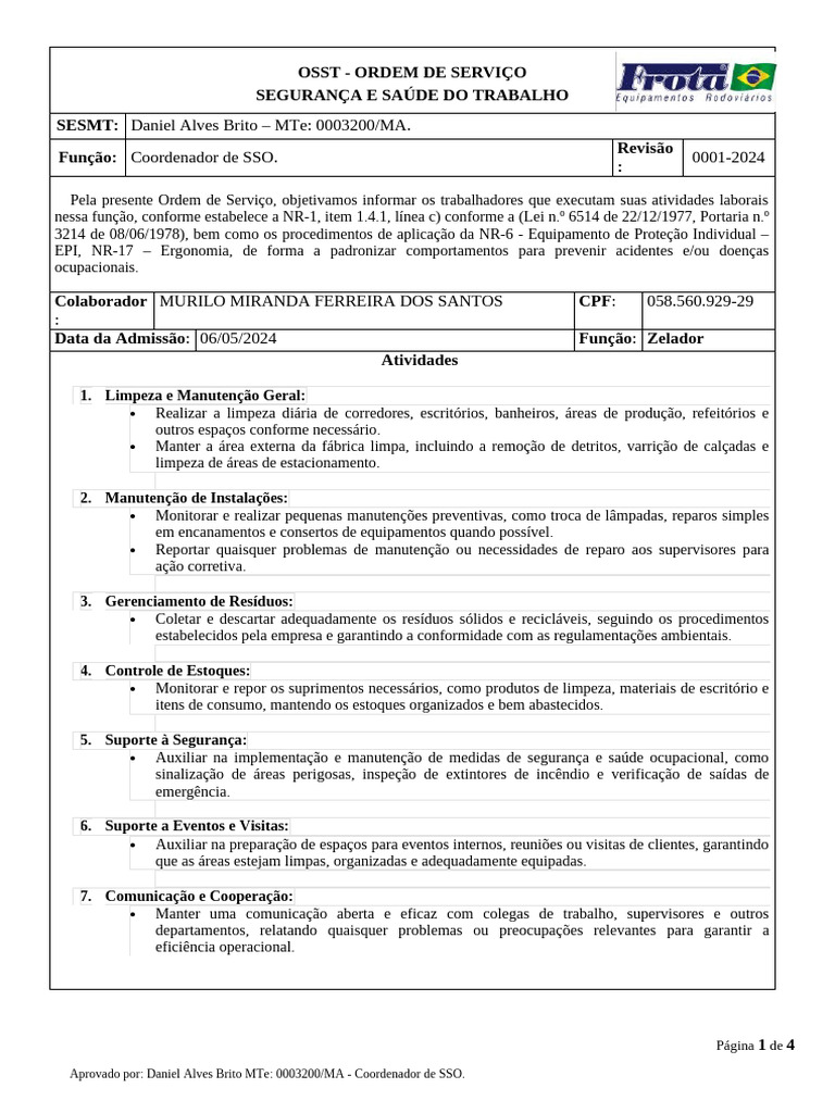 Ordem de Zelador | PDF