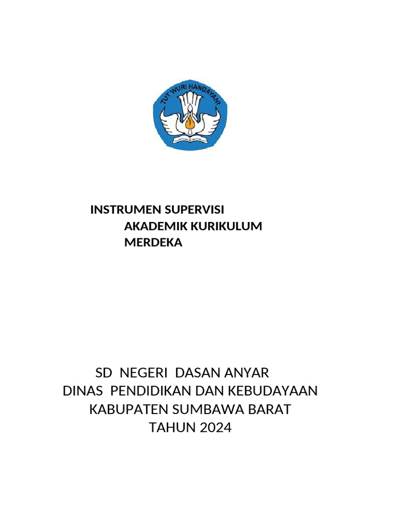 Instrumen Supervisi Akademik Kurmer-1 Terkini | PDF