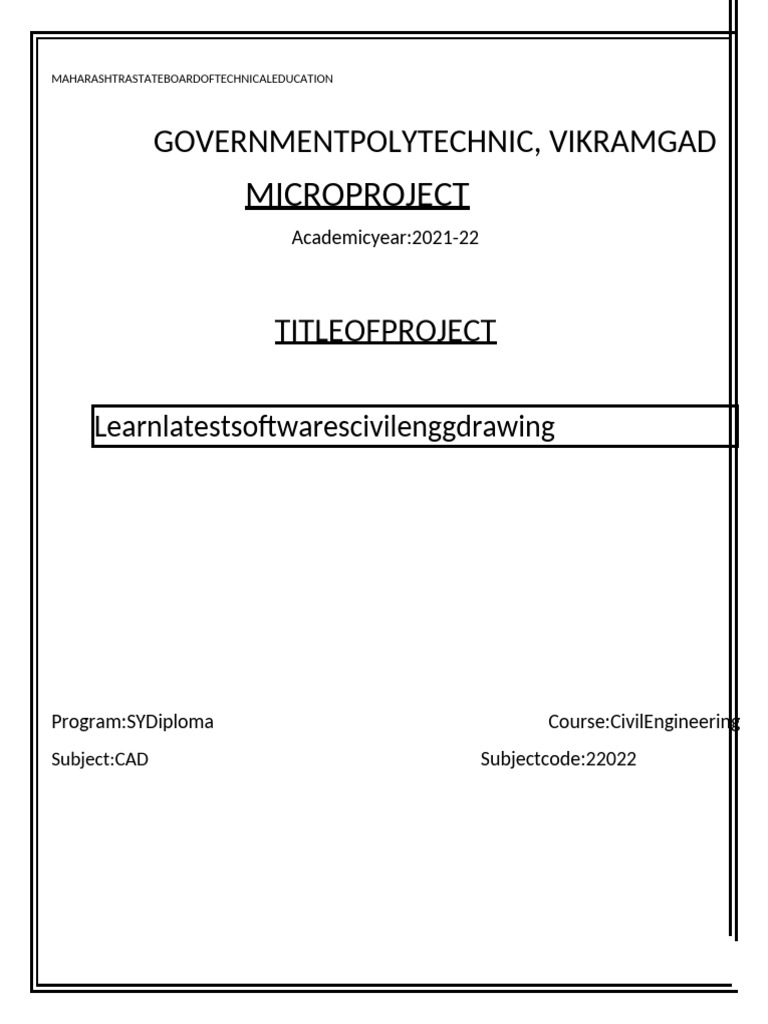 Darpan Dohale Micro Project | PDF | Sketch Up | Computers