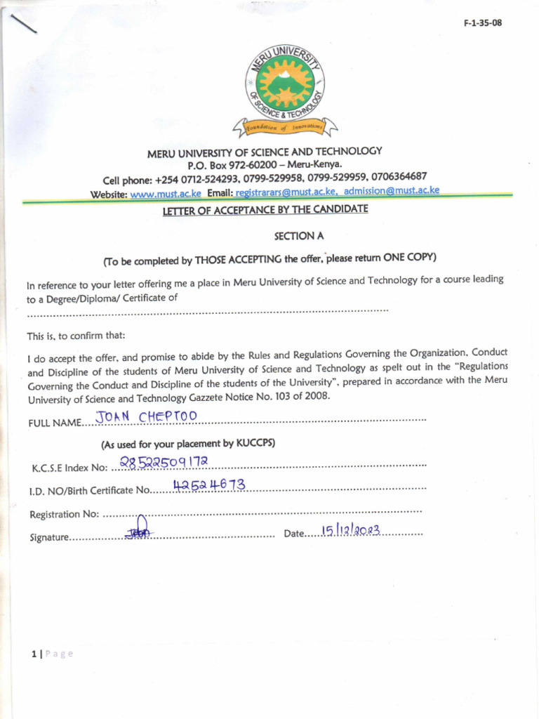 Acceptance Form | PDF