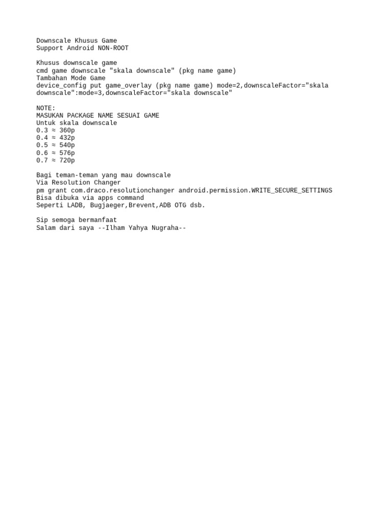 Downscale Game Performa Ngebut | PDF