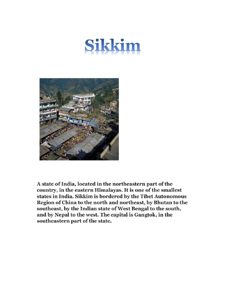 Social Science Sikkim Project | PDF