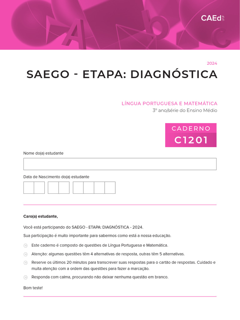 Avaliação Diagn Sotica - 3 Série | PDF