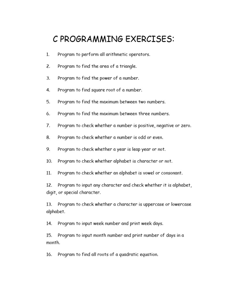C Prog Exercise | PDF