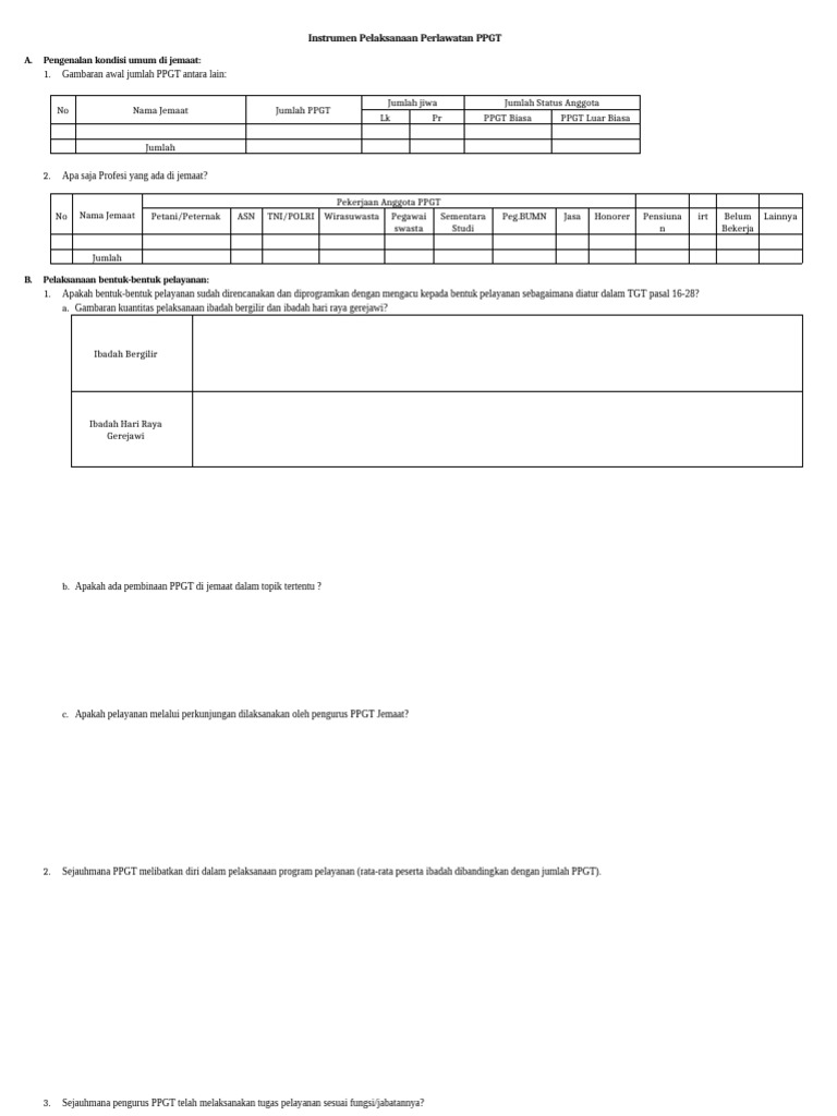 Instrumen Perlawatan PPGT | PDF