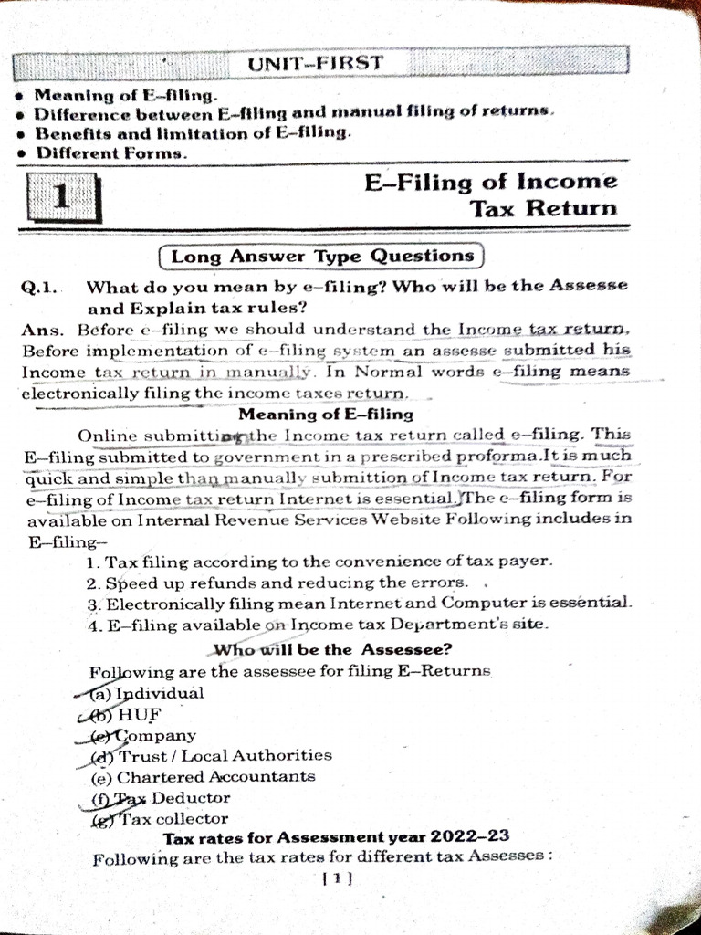 E Filling of Tax Return | PDF