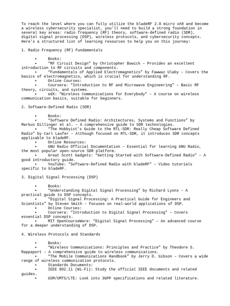 Roadmap To Use Xa9 Bladerf 2.0 | PDF