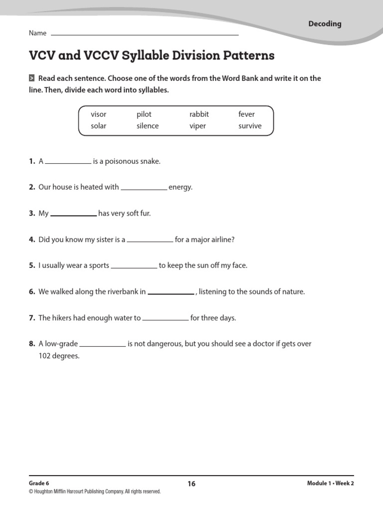 Spelling+(Decoding)+KS+p.16+ +VCV+and+VCCV+Syllable+Division+Patterns | PDF