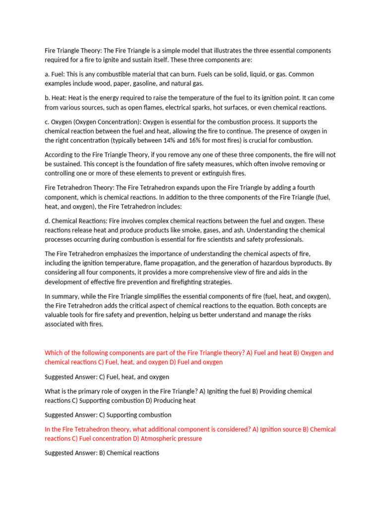 Fire Triangle Theory | PDF