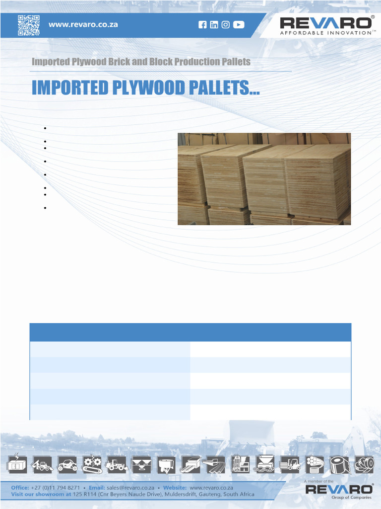 Revaro IMPORTED PLYWOOD PALLETS | PDF