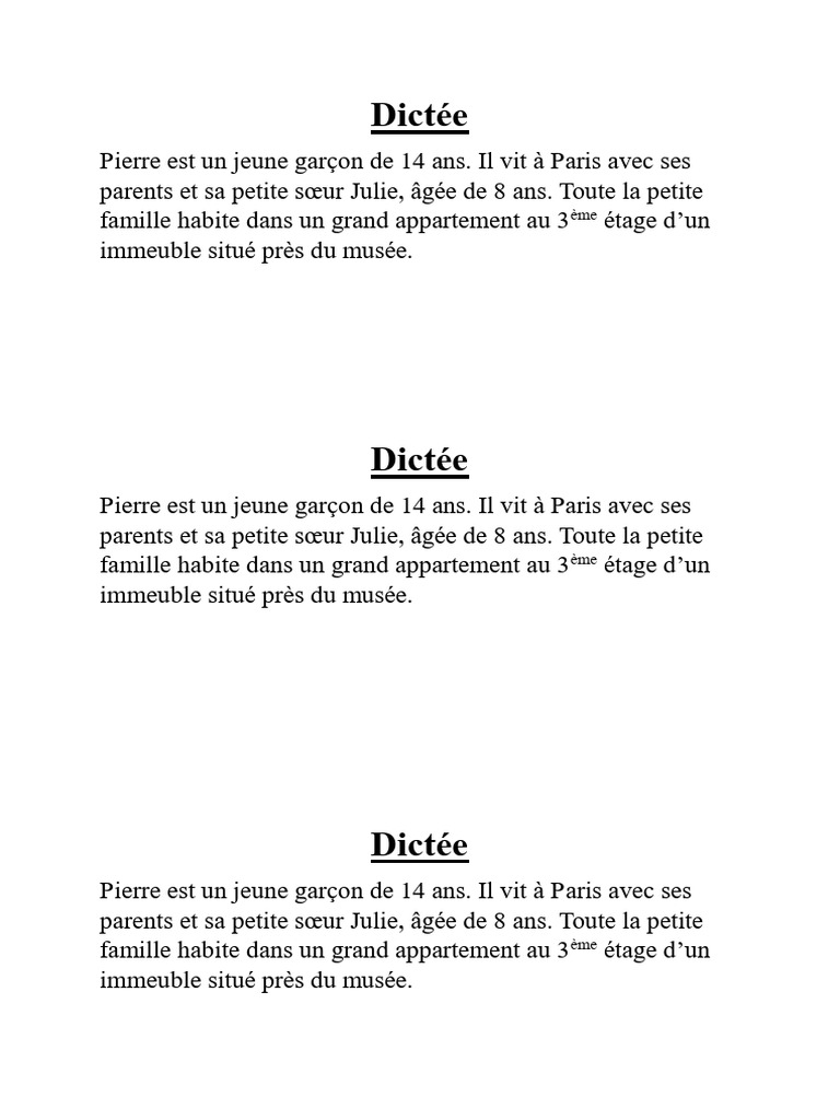 Dictée | PDF